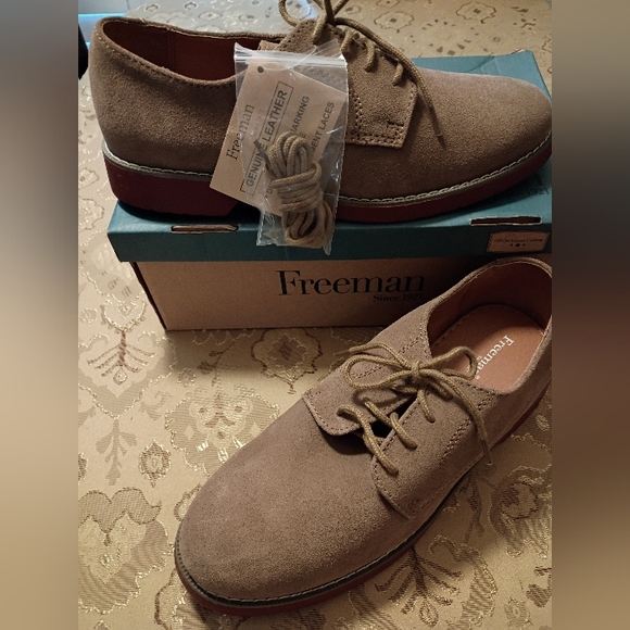 Freeman | Shoes | Freeman Boys Youth Tan Suede Oxford Derby Dress ...